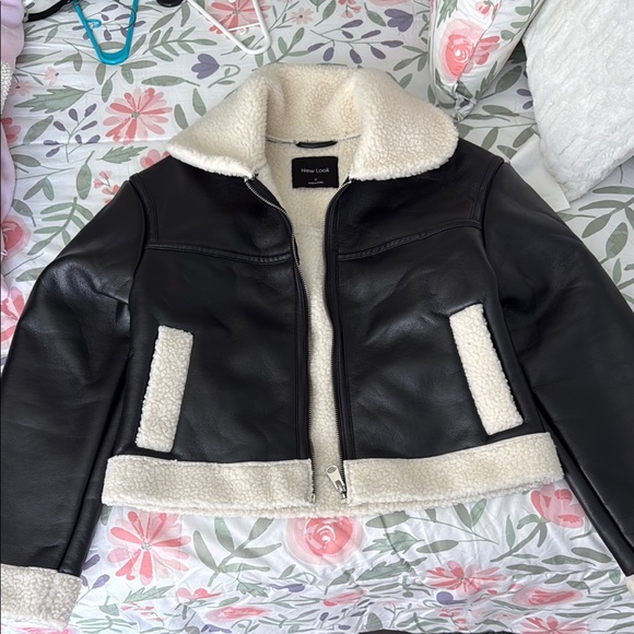 New Look | Jackets & Coats | New Look Leather Bomber Jacket Black And ...